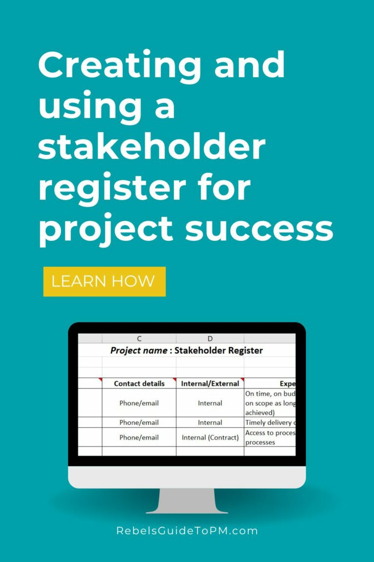 Creating and using a stakeholder register for project success